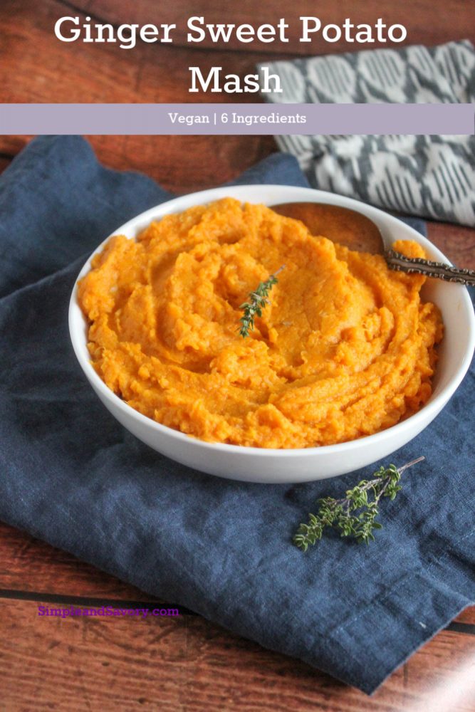 Garlic Ginger Sweet Potato Mash (Healthy Vegan Side Dish)