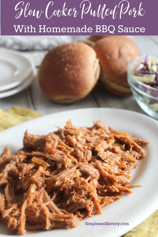 Slow Cooker Barbecue Pulled Pork with Homemade BBQ Sauce!