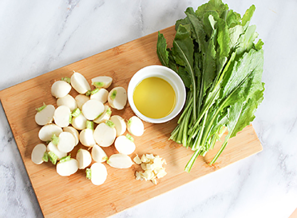 Roasted Baby Turnips with Sauteed Turnip Greens - A Simple Side Dish