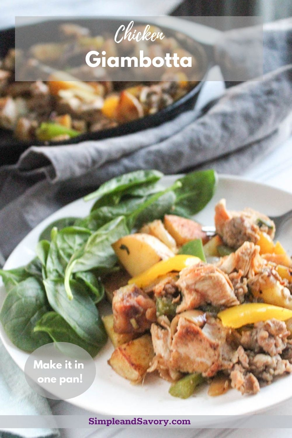 Skillet Chicken and Sausage With Peppers and Potatoes