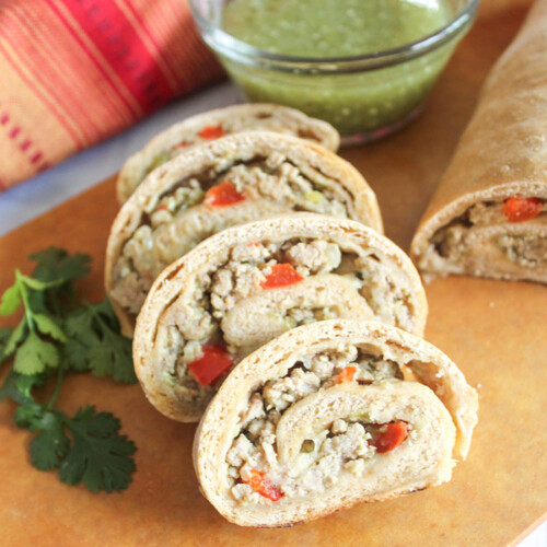 Chicken Stromboli with Salsa Verde - Easy Appetizer or Dinner