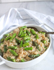 Instant Pot Asparagus Risotto Creamy, Easy with Brown Rice