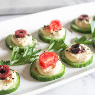 Cucumber Hummus Appetizers - Simple And Savory