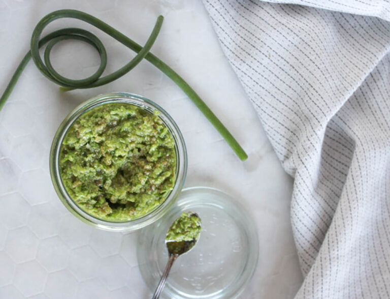 Garlic Scape Pesto Recipe - Simple And Savory