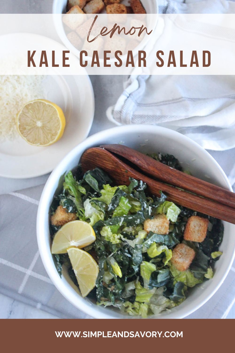 Refreshing Lemon Kale Caesar Salad - Simple And Savory