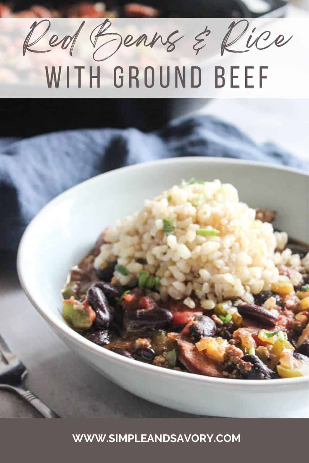 Quick Red Beans and Rice with Ground Beef