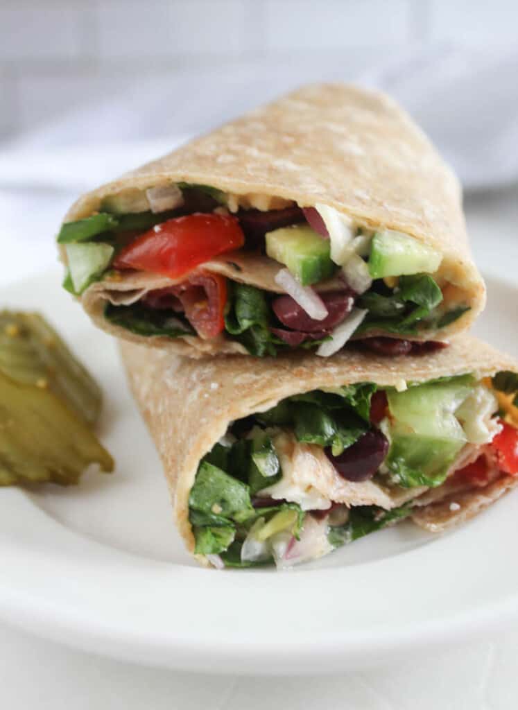 Easy Healthy Mediterranean Hummus Wrap Recipe - Simple And Savory